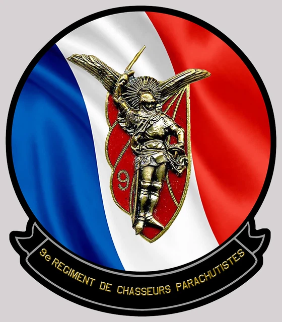 STICKER INSIGNE MILITAIRE 9 RCP 9è REGIMENT DE CHASSEURS PARACHUTISTE ...