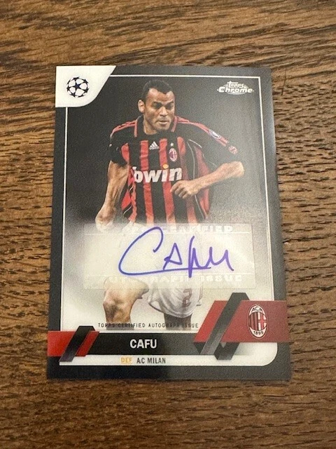 TOPPS CHROME UCC 2022/23 Cafu Milan 4/10 Black auto Signature EUR 390 ...