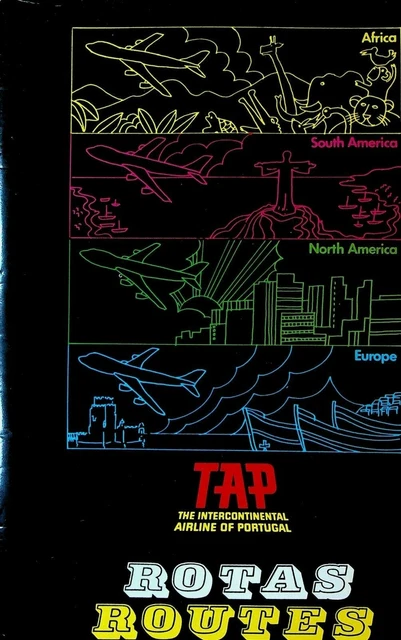 TAP AIR PORTUGAL Route Map 1973 Airline Flight Planes £23.23 - PicClick UK