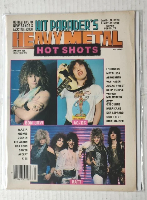 HIT PARADER HEAVY METAL HOTSHOTS magazine Jan 87 Bon Jovi, AC/DC, RATT ...