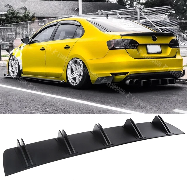 FOR VW JETTA MK6 MK7 Rear Diffuser 10 Fins Bumper Splitter Spoiler ...