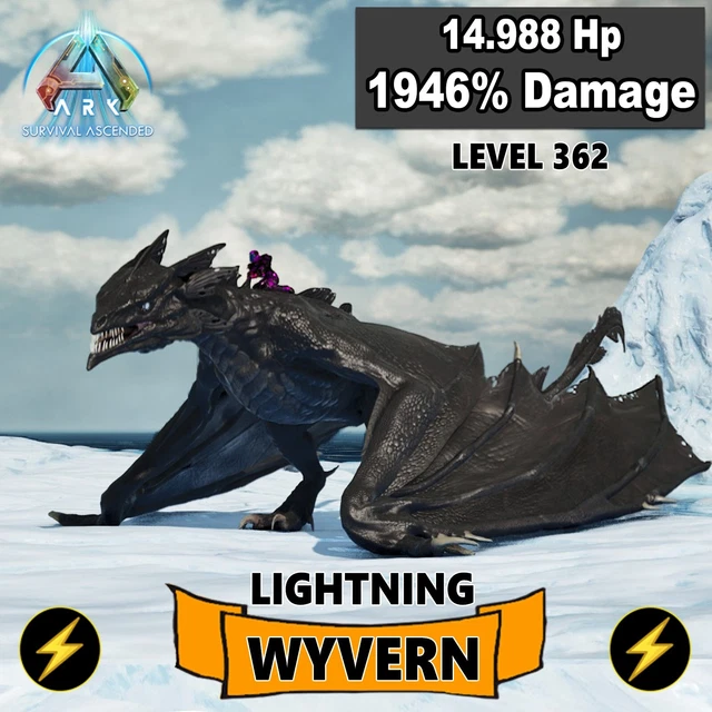 ARK SURVIVAL ASCENDED PC/PS5/XBOX PVE LIGHTNING WYVERN 💎 TOP STATS 1946 ...