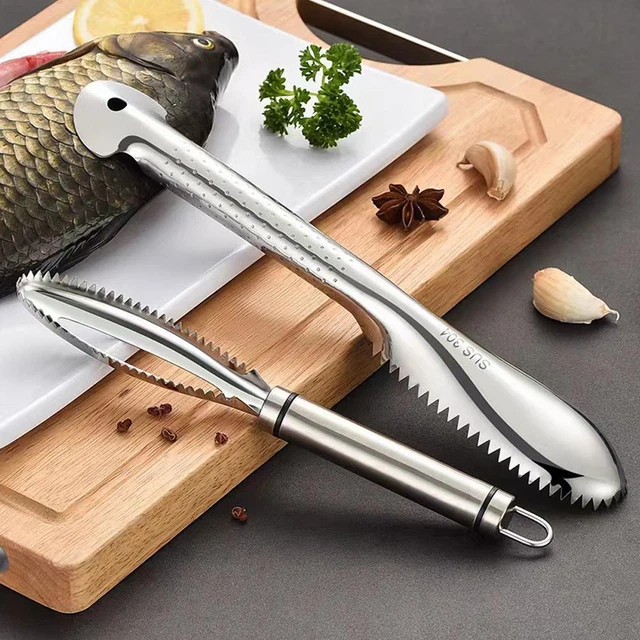 FISH SCALER STAINLESS Steel Fish Scaler Remover Sawtooth Fish Descaler ...