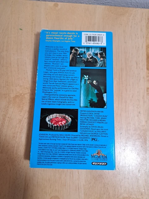 VHS LOGANS RUN Michael York-Jenny Agutter-Farrah Fawcett Majors £8.89 ...