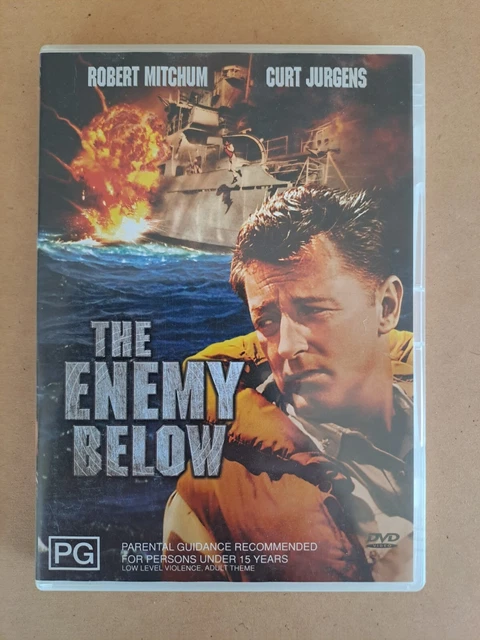 THE ENEMY BELOW (DVD, 1957) Robert Mitchum, Curt Jurgens - Region 4 $7. ...
