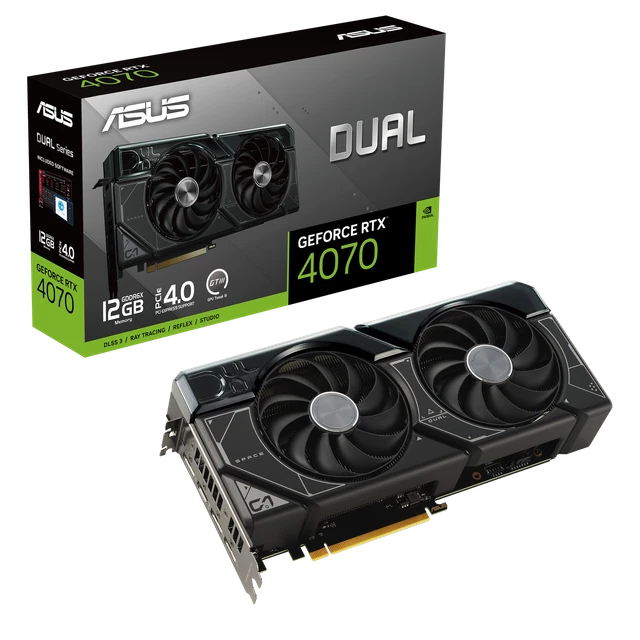 ASUS DUAL GEFORCE RTX 4070 Gaming Grafikkarte 12GB GDDR6X, 1xHDMI, 3xDP ...