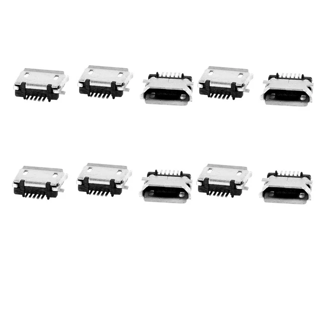 LOT DE 10 Micro USB Type B SMT 5 broches femelle fiche Jack EUR 6,35 ...