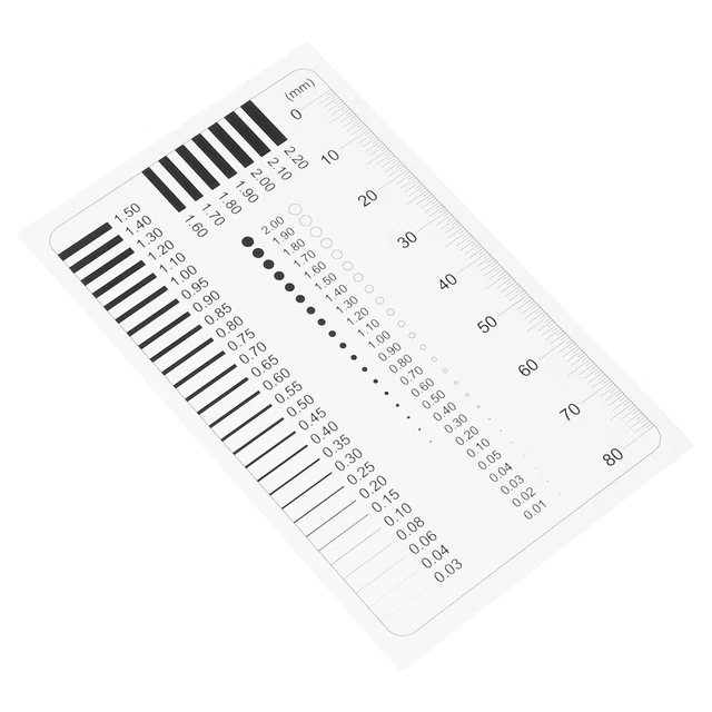 BADGE GAUGE TRANSPARENT Ruler Defect Detection Chart Diameter Measuring ...