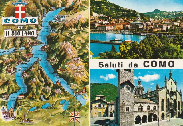 AK MAP, LANDKARTE, Panoramakarte **LAGO DI COMO - COMER SEE** £0.84 ...