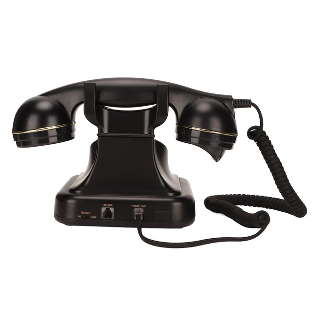 VINTAGE LANDLINE PHONE Old Fashioned Disc Button Retro Corded Telephone ...