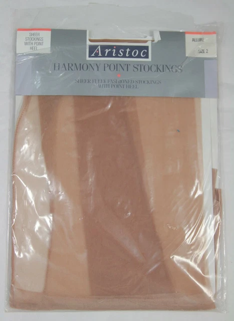 VINTAGE ARISTOC HARMONY Fully Fashioned Stockings with Point Heel Size ...