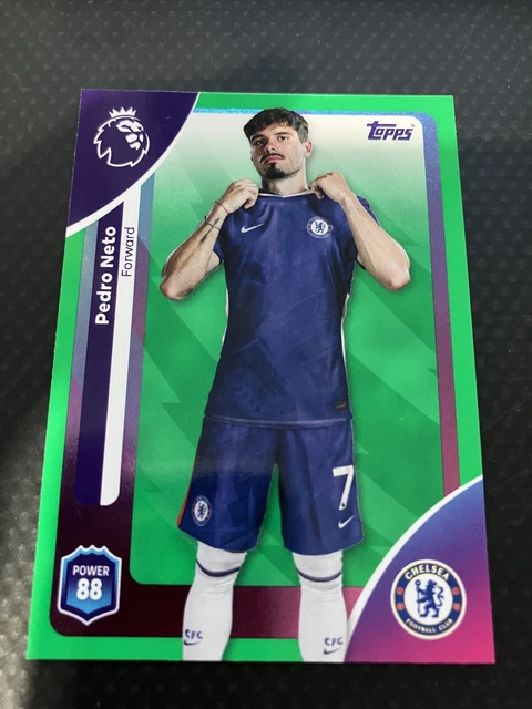 TOPPS PREMIER LEAGUE 2025 - 26 Card Pedro Neto Chelsea Green Parallel £ ...