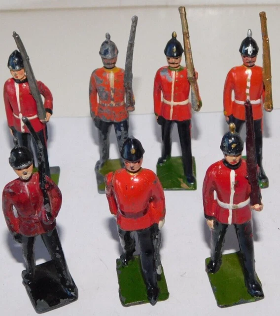 OLD BRITAINS 1950S Lead, British Line Infantry Marching, 7 Pieces ...