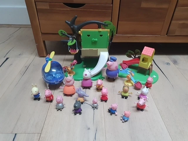 PEPPA PIG BUNDLE Tree House Playground Swing Slide Helicopter And ...