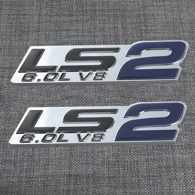 FOR LS2 6.0L V8 Emblem Engine Fender Trunk Dash Badge Blue - 2Pc $16.34 ...