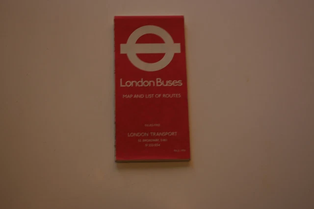 LONDON TRANSPORT LONDON Buses Map & List of Routes - 1976 No 2 8/76> £5 ...