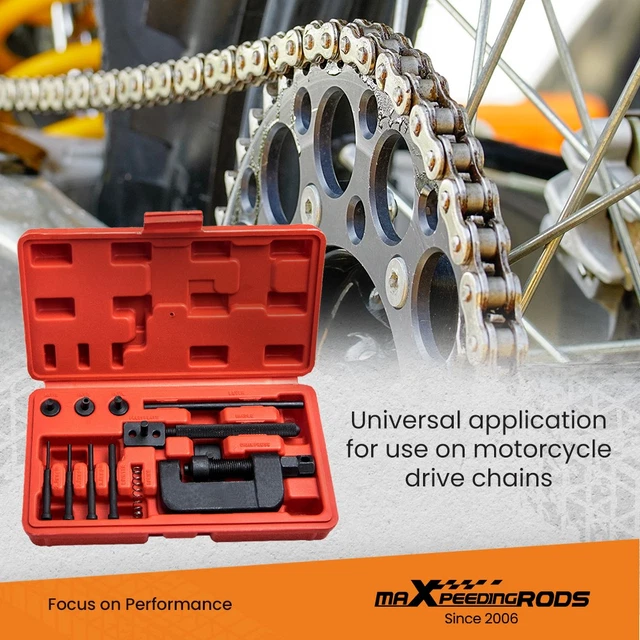 UNIVERSAL MOTORCYCLE CAM Drive Chain Breaker Rivet Cutter Tool Kit 2 ...