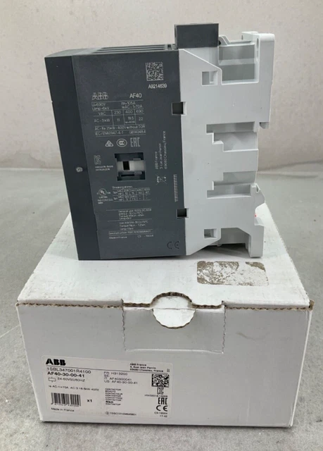 NEW ABB AF40-30-00-41 CONTACTOR 24-60V DC 50/60Hz 70A 3:18.5kW-400V AC ...