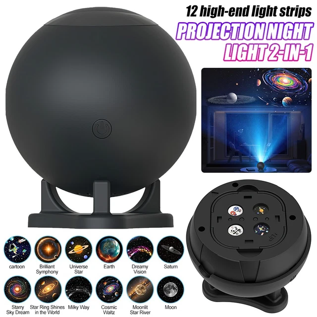 2 IN1 PLANETARIUM Galaxy Starry Sky Projector Star Night Light Rotating ...