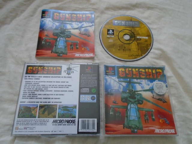 GUNSHIP PS1 (COMPLETA) guerra volante Sony PlayStation elicottero raro ...