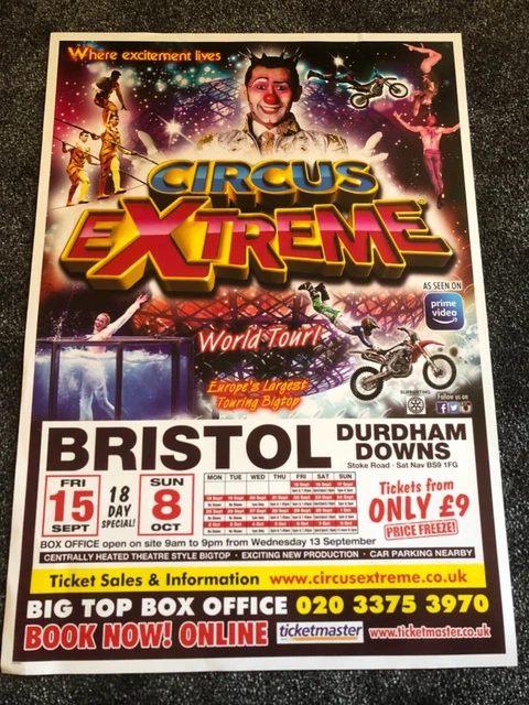 BRISTOL CIRCUS EXTREAM poster cirque Affiche plakat circo EUR 4,62 ...