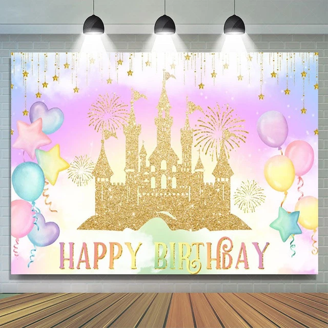LOFARIS SWEET COLOR Balloon Castle Happy Birthday Backdrop $36.09 ...