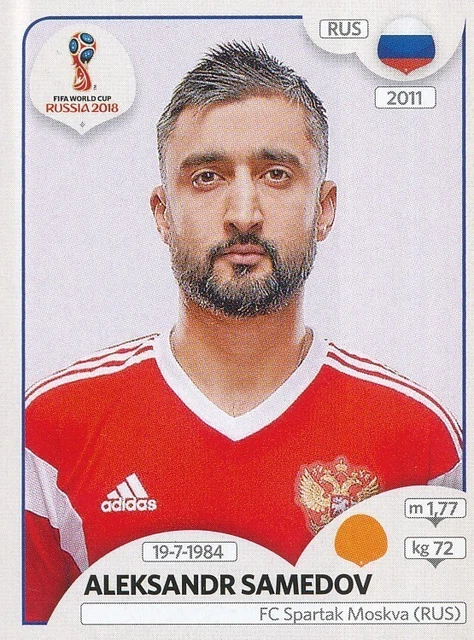 045 ALEKSANDR SAMEDOV Russia Spartak Moskva Sticker World Cup Russia ...
