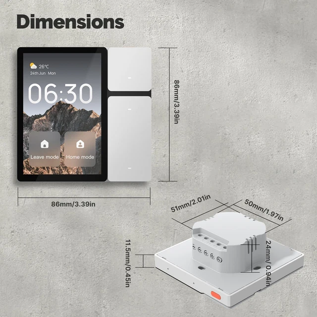 FOR MOES 35 Inch WiFi Smart Control Panel Screen with Three Relays and ...