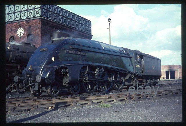 ORIGINAL 35MM SLIDE - ex LNER A4 60004 at Leeds Neville Hill shed - 9. ...