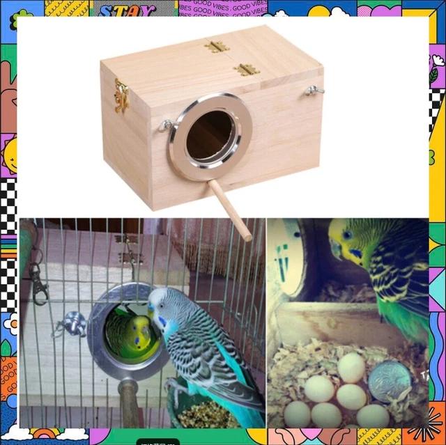 WOODEN BIRD BREEDING Box Cage Lovebird Finch Aviary Parrot Budgie ...