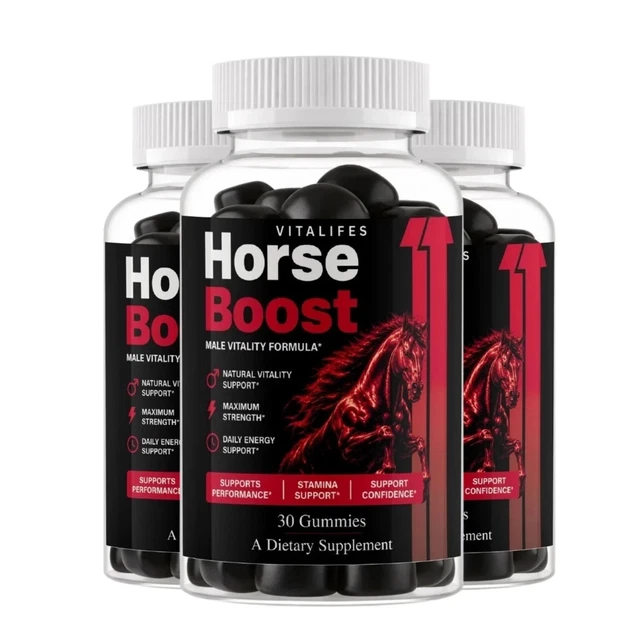 (3 PACK) HORSE Boost ACV Gums Male Health Support Formula HorseBoost 30 ...