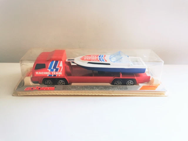 MINIATURE MAJORETTE METAL 350 Camion Transporteur Avec Hors Bord 1/100 ...