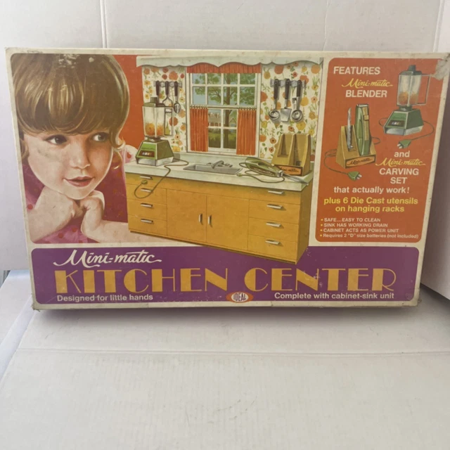 VINTAGE IDEAL TOYS Mini Matic Dollhouse Kitchen Center 1970 No 4007-BOX ...