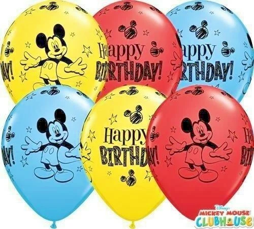 DISNEY MICKEY MOUSE 'HAPPY BIRTHDAY' BALLOONS - Choose quantity ...