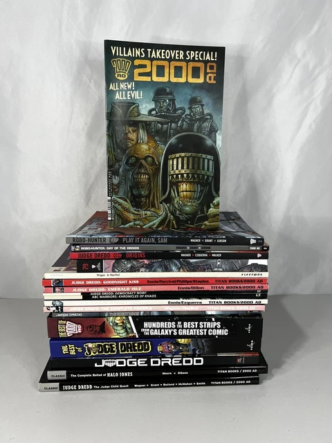 X18 2000AD COMICS and Graphic Novels, Judge Dredd, Robo Hunter, Chopper ...
