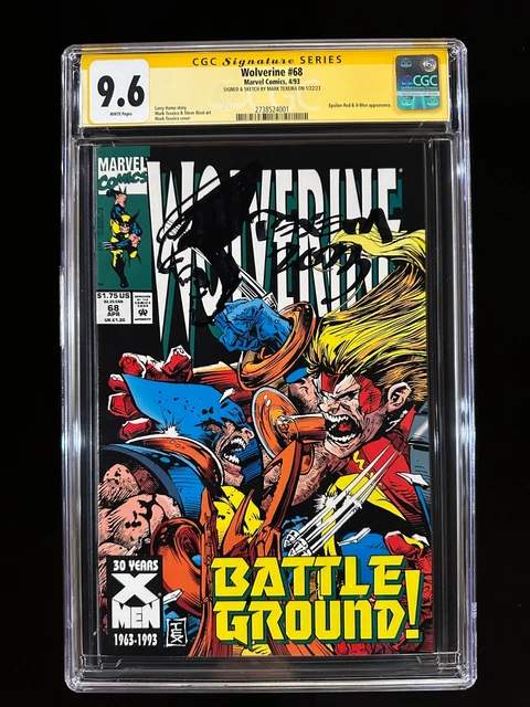 WOLVERINE #68 CGC 9.6 SS (1993) Insegna e schizzo Mark Texeira - Rosso ...