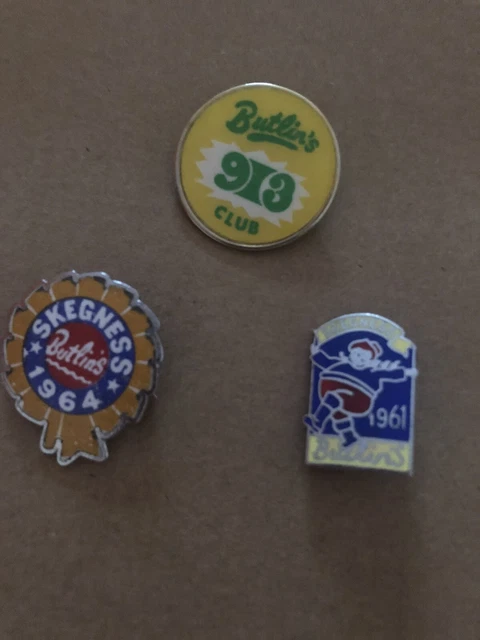 COLLECTION OF BUTLINS Skegness Badges 1961 & 1964 Plus 913 Club £0.99 ...