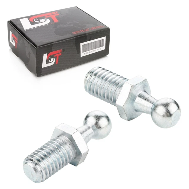 2X GIUNTO SFERICO Perno Molle a Gas M10 Filetto 10mm Testa DIN71803 per ...