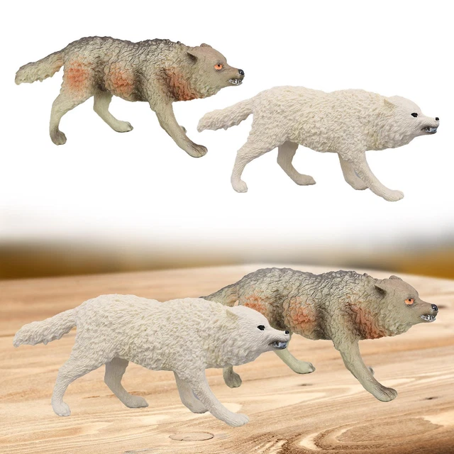 REALISTIC ACTION WOLF Figures Miniature Creatures for Kids Education ...