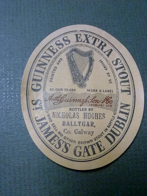 OLD GUINNESS LABEL Nicholas Hughes Ballygar Galway Ireland Irish £12.71 ...