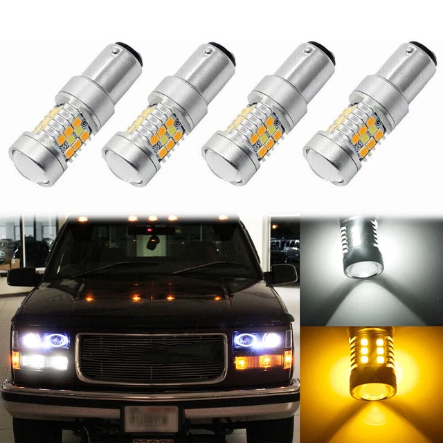 FOR CHEVY GMC C/K1500 2500 Yukon 1157 Switchback LED Turn Signal Light ...