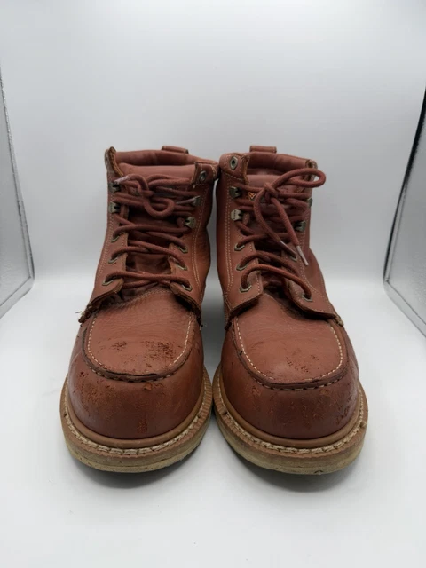 HAWX MENS STEEL Toe Work Boots 11.5D Brown Leather Oil Slip Resistant ...