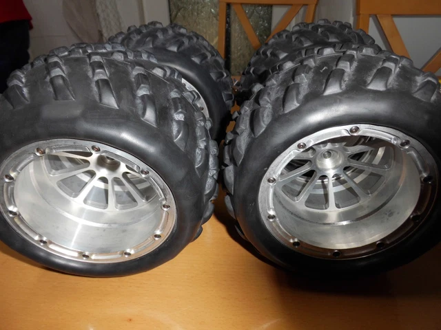 FG ETC X4 Billet Alloy Wheels/Tyres For Monster Truck! Mega Rare!!! £ ...