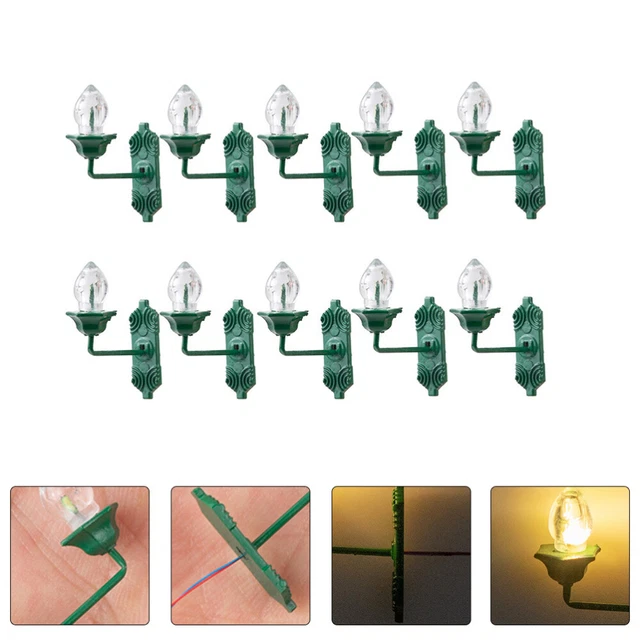 10 PCS MINIATURE Doll House Led Lights Type Wall Vintage Lamp £7.78 ...