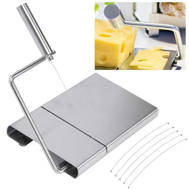 CHEESE SLICER STAINLESS Steel Board Butter Cutter With 6 Wires Cutting ...