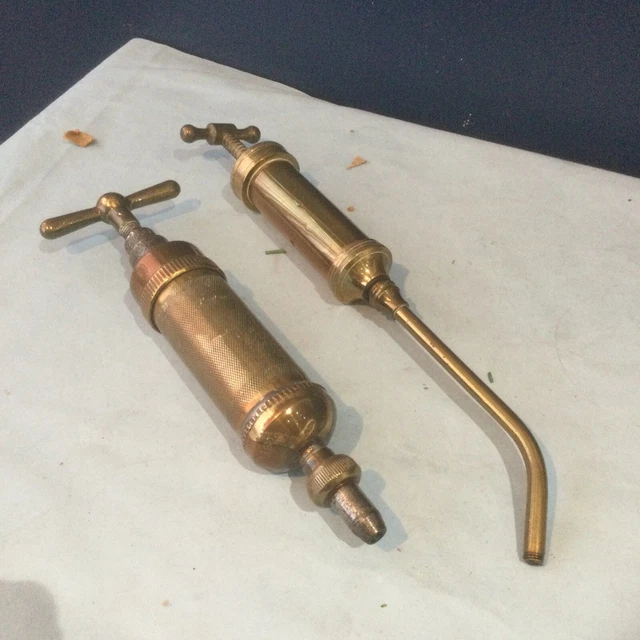 VINTAGE TECALEMIT MODEL T26 Brass Grease Gun Plus one other no makers ...