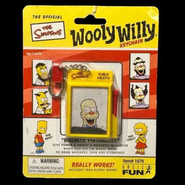 THE SIMPSONS WOOLY Willy Krusty The Clown Keychain Magnetic Hair 2002 ...