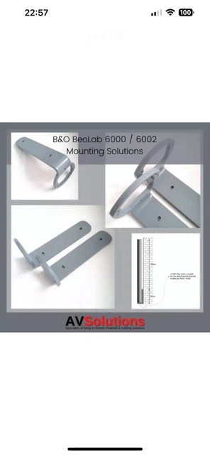 BEOLAB 6000 6002 Quality Wall Brackets Mounts for Bang & Olufsen B&O ...
