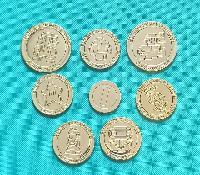 SUPER MARIO BROS Plastic Gold Coins Pieces Medals Nintendo 1985 Vintage ...