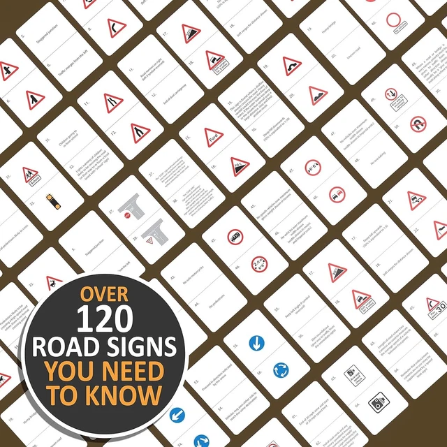 DRIVING THEORY TEST Revision Flash Cards Highway Code 128 Road Sign ...